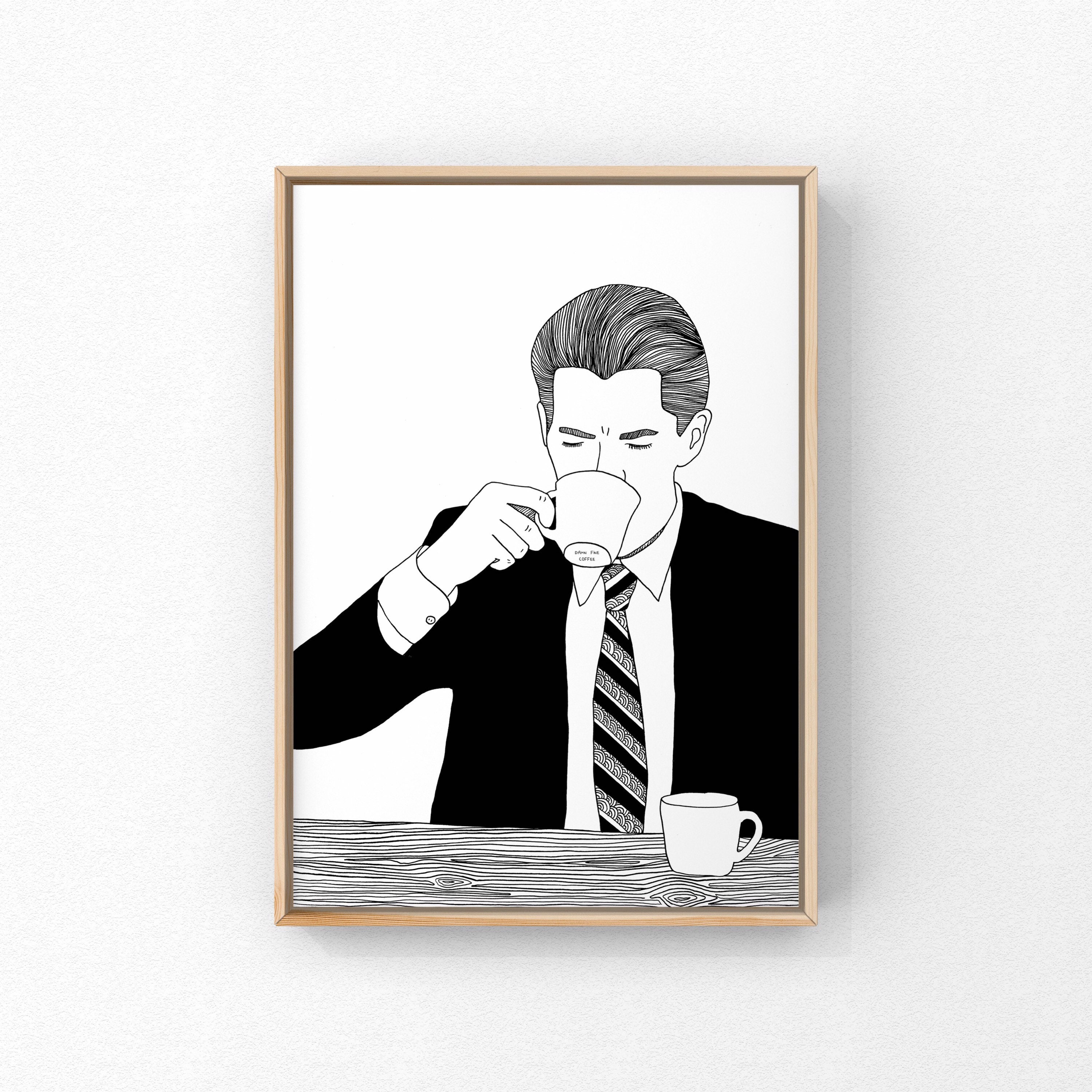 Printable Agent Cooper Wall Art Twin Peaks Damn Fine Coffee - Etsy