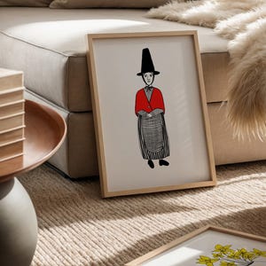 Welsh Lady Print, Welsh Gift, Traditional Welsh Costume, Wales Wall Art ...