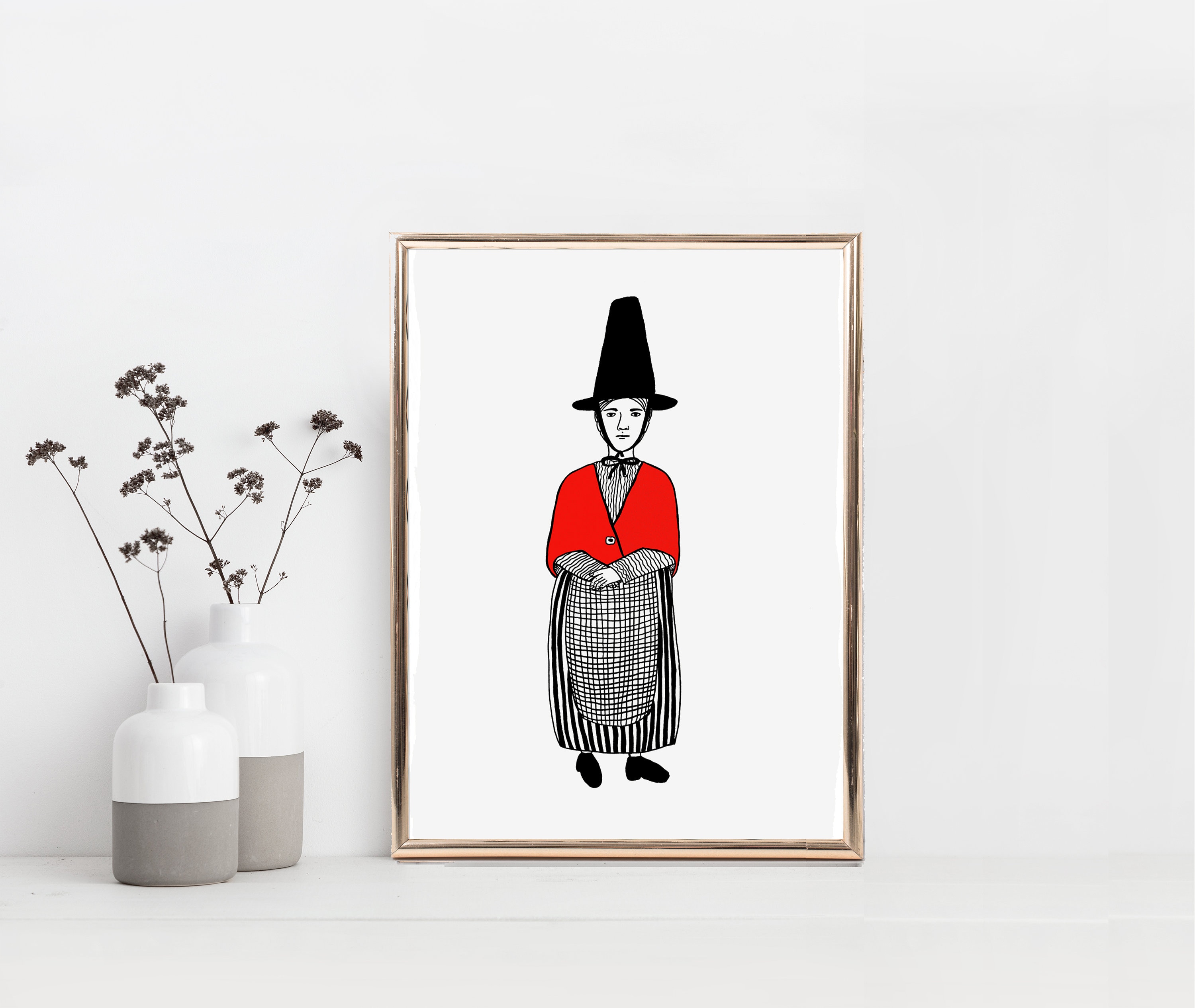 Printable Welsh Lady Traditional Welsh Art Wales Wall Art - Etsy