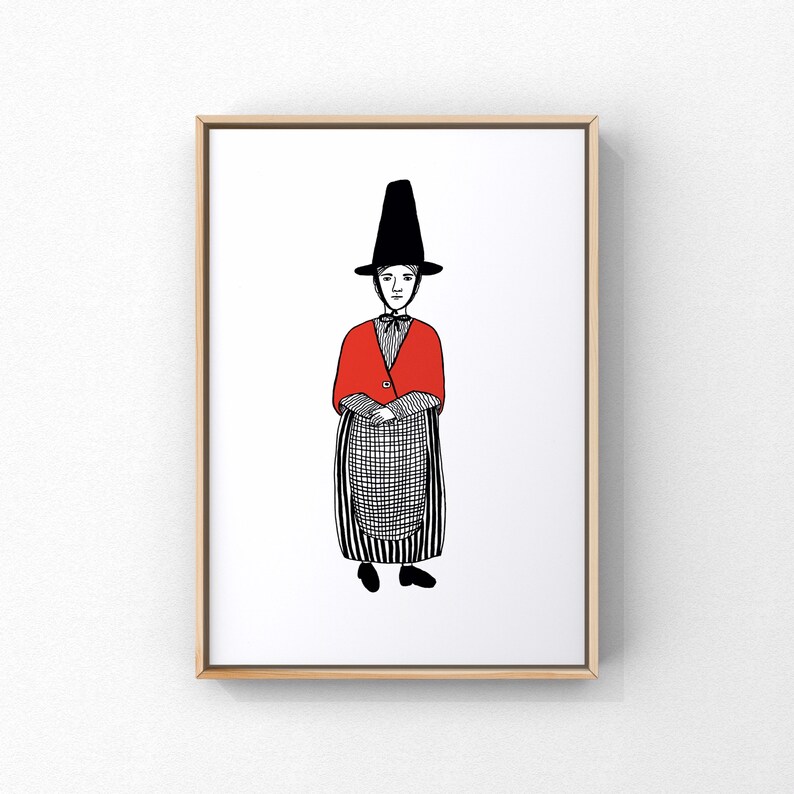 Printable Welsh Lady Traditional Welsh Art Wales Wall Art - Etsy