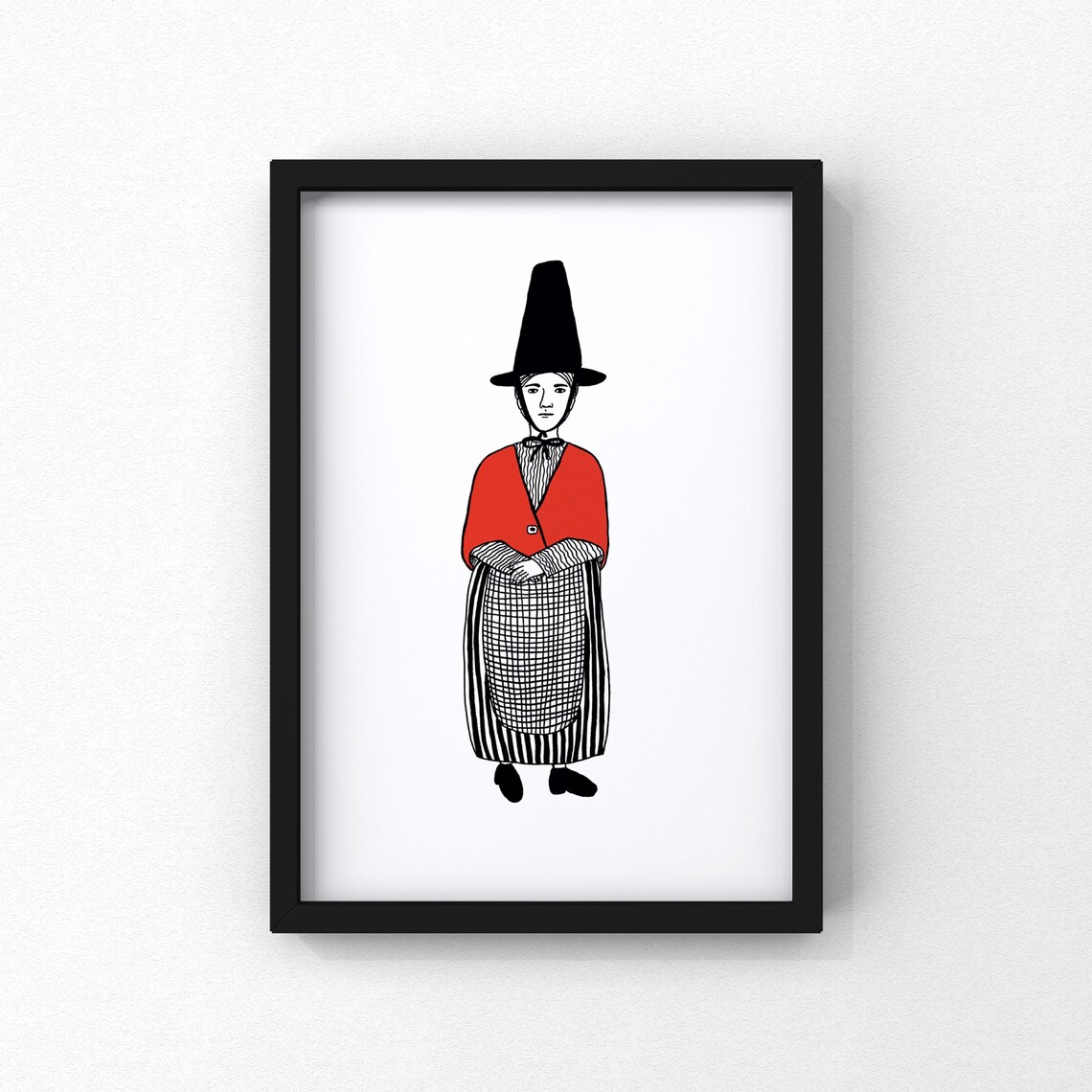 Welsh Lady Print, Welsh Gift, Traditional Welsh Costume, Wales Wall Art ...