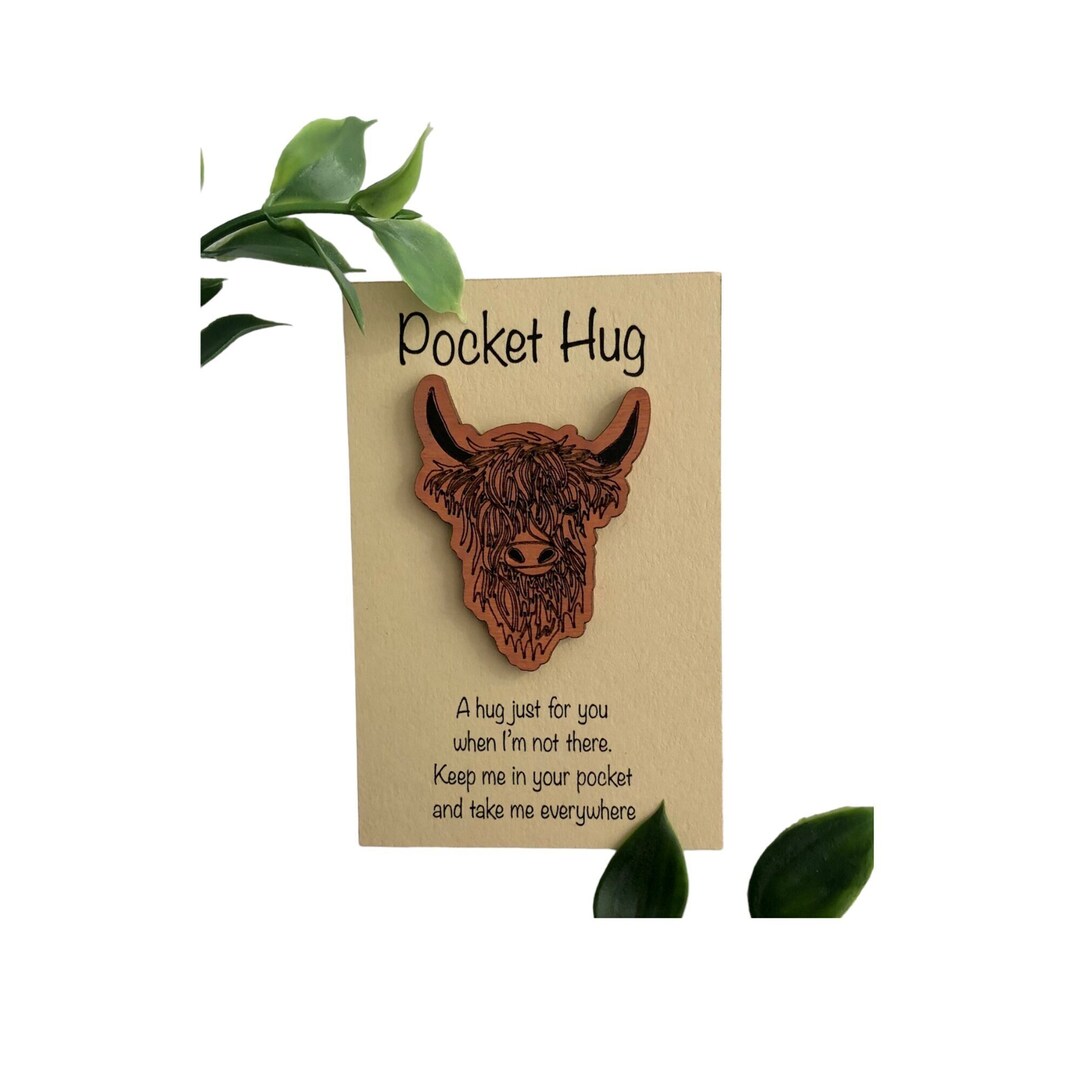 Highland Cow Pocket Hug, Highland Cow, Pocket Hug, Good Luck Token ...