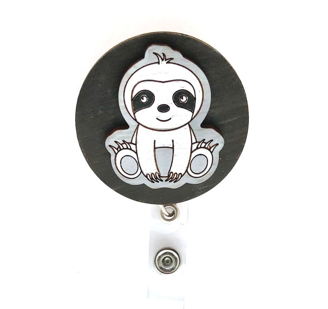 Badge Holder, Sloth Badge Holder, Name Badge Clip, Tag Badge Pull ...
