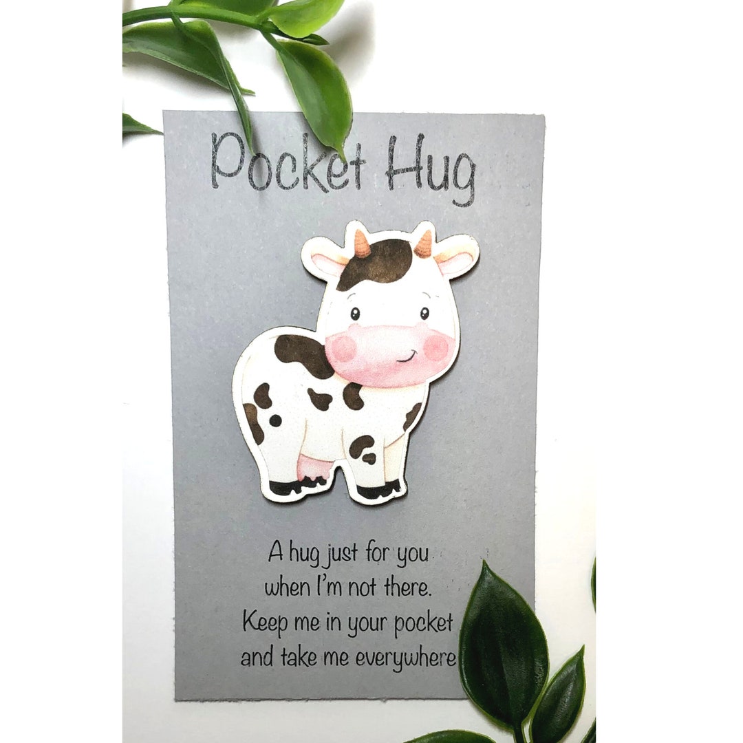 Pocket Hug, Cow Pocket Hug, Black and White Cow Pocket Hug, Cow - Etsy