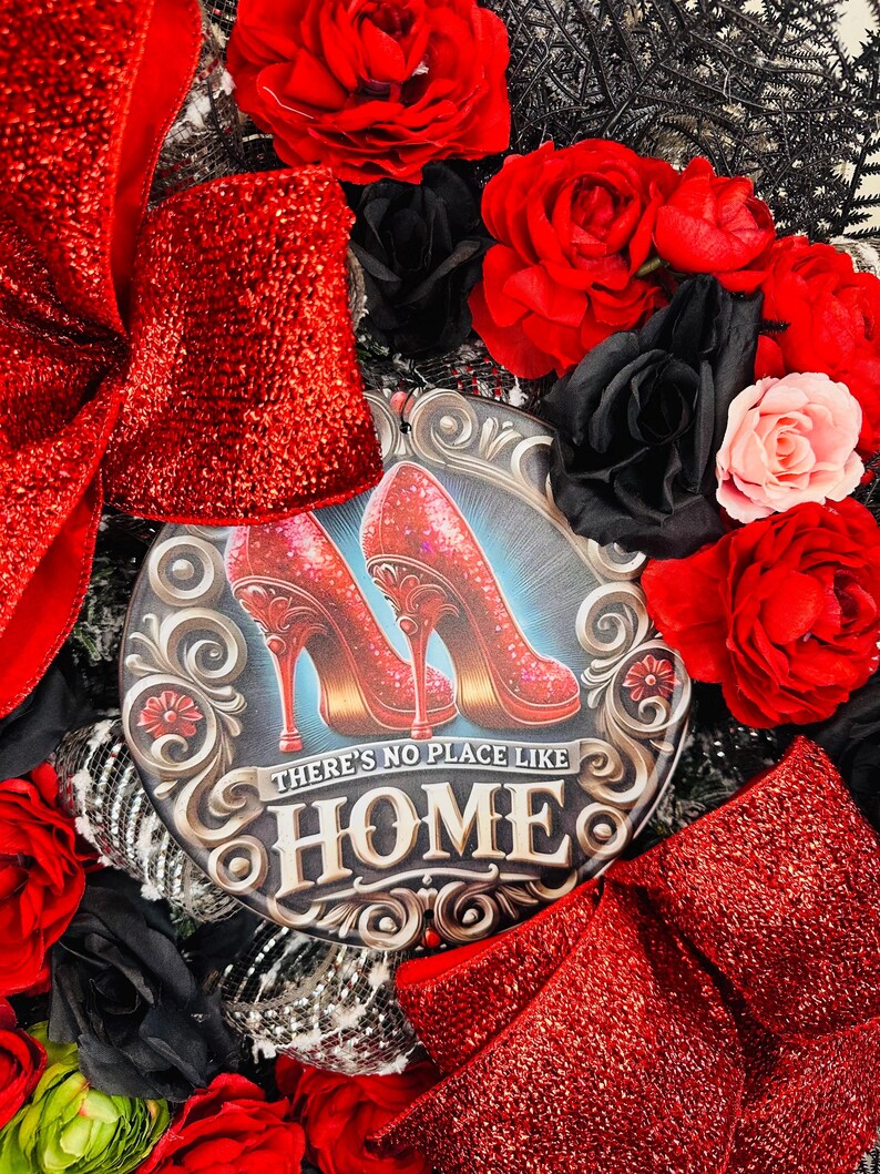 Wicked Welcome – Wizard of Oz-inspired Wreath With Ruby Ribbons - Etsy