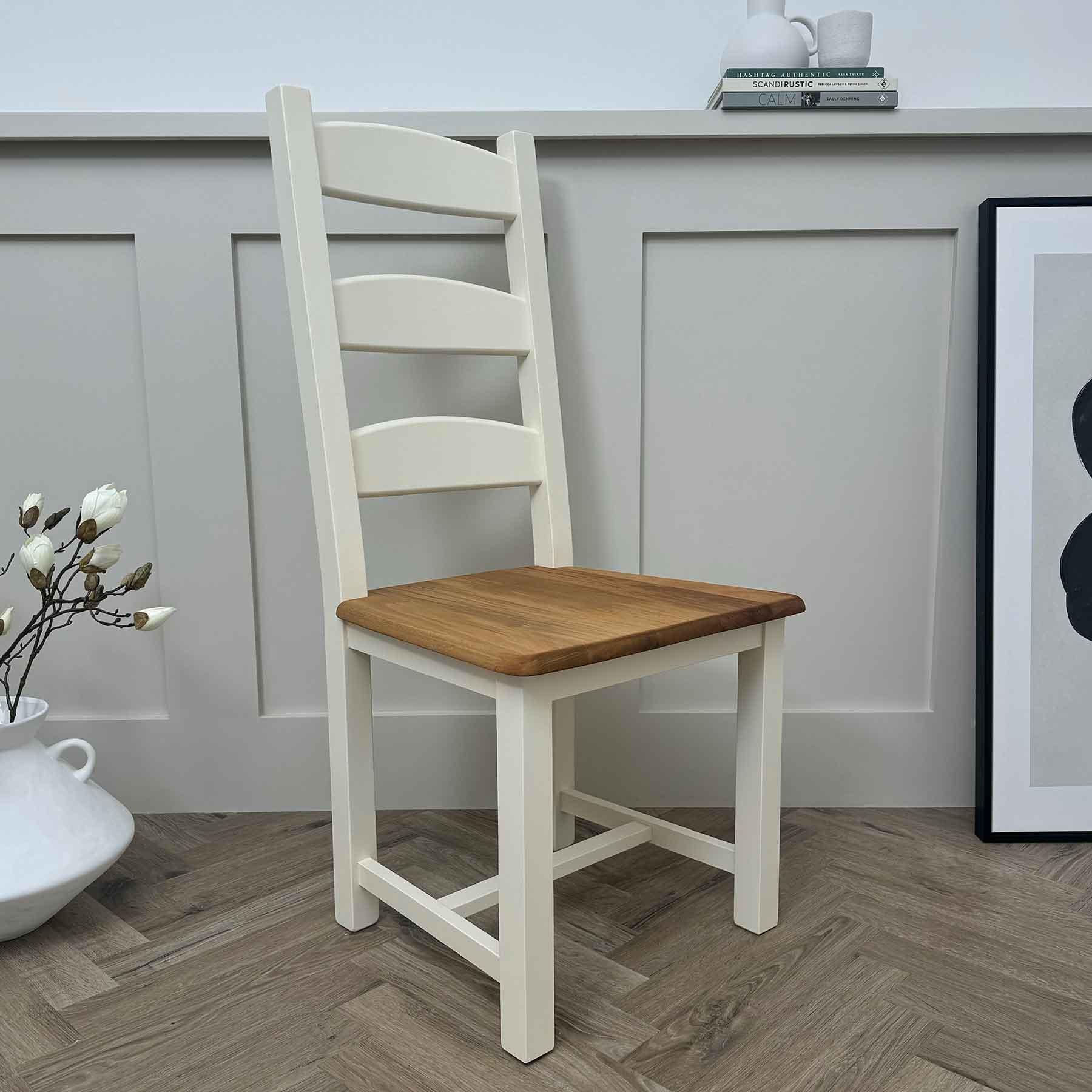 Ladderback Farmhouse Dining Chairs in Any Colour With Wooden Seats Can Be Painted to Order in Any Farrow Ball Paint Colour Etsy