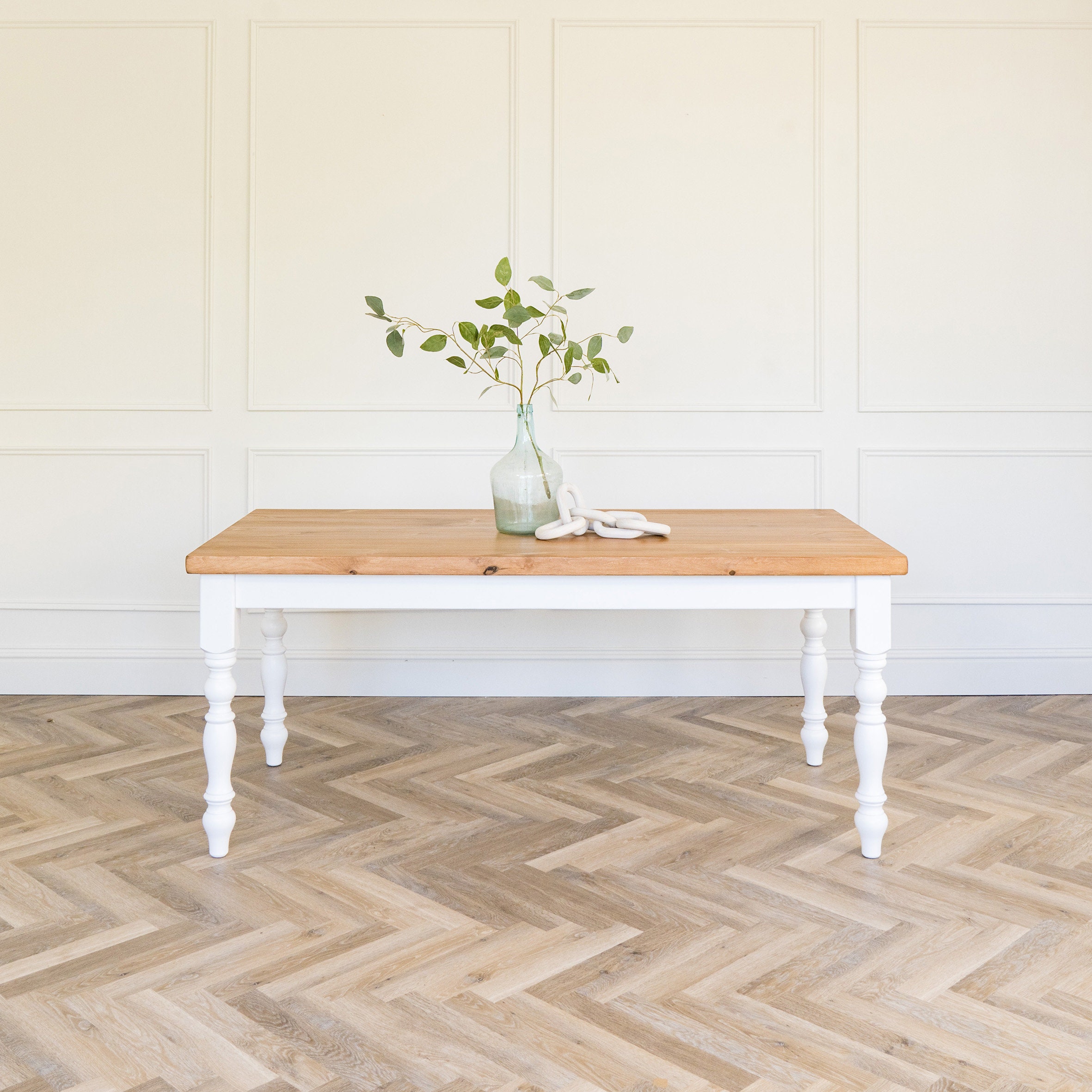 Thick Top Rustic Pine Wood Farmhouse Dining Table. Made to Measure in ...