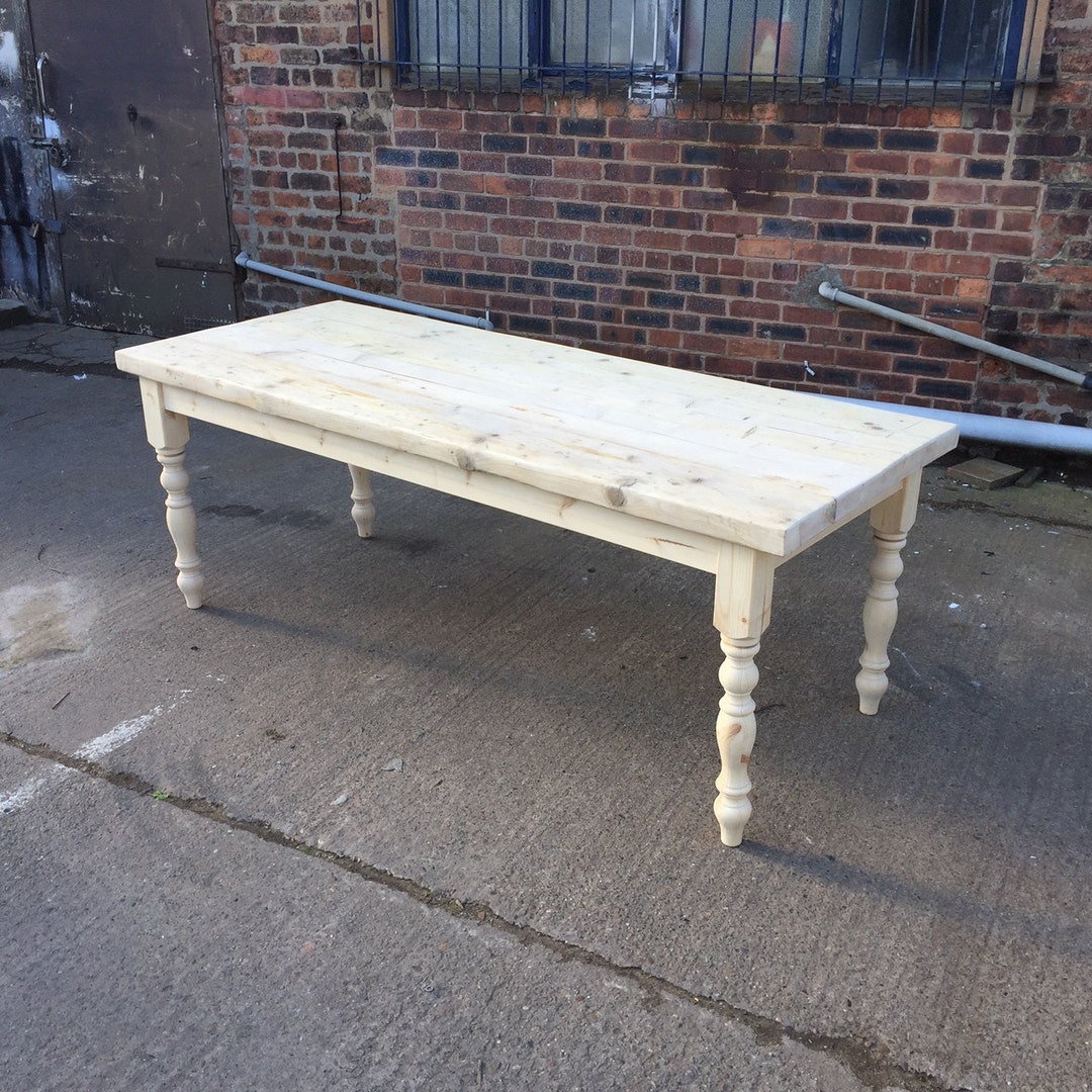 Rustic Thick Top Farmhouse Dining Table. Made to Measure From Reclaimed ...