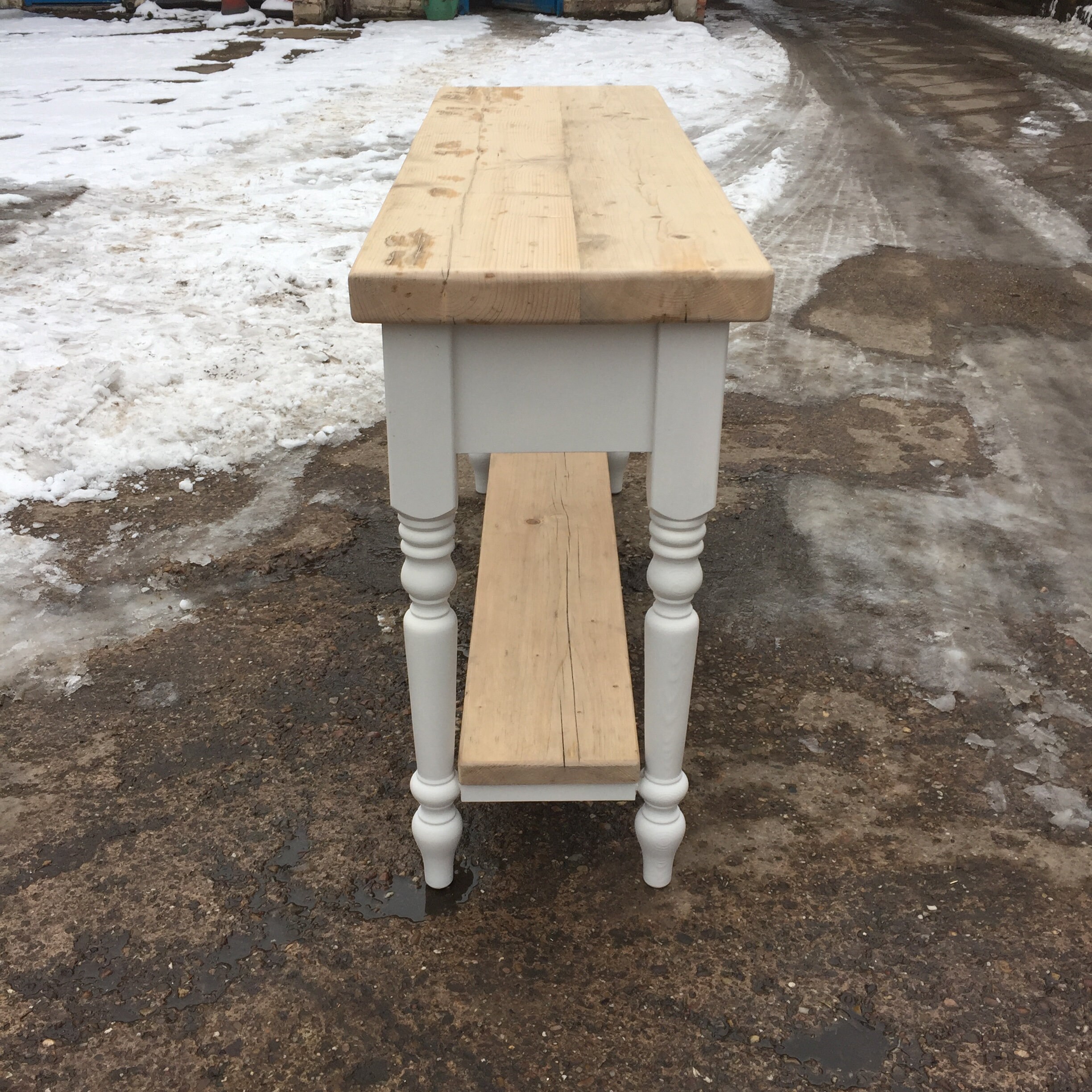 Farmhouse Style Console Table With Reclaimed Wood Top and | Etsy