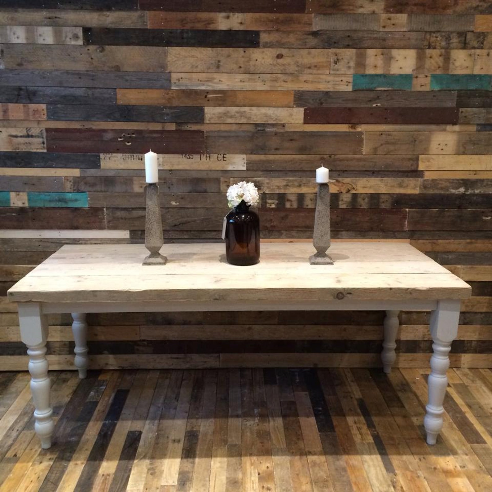 Farmhouse Dining Table With Thick Rustic Wood Top. Kitchen - Etsy