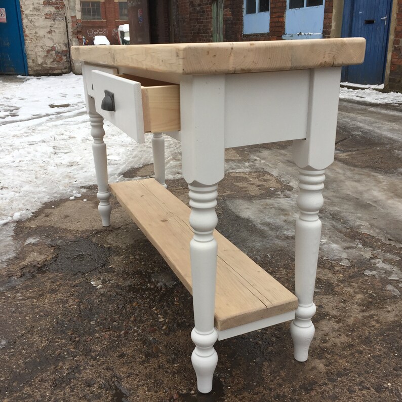 Farmhouse Style Console Table With Reclaimed Wood Top and - Etsy UK