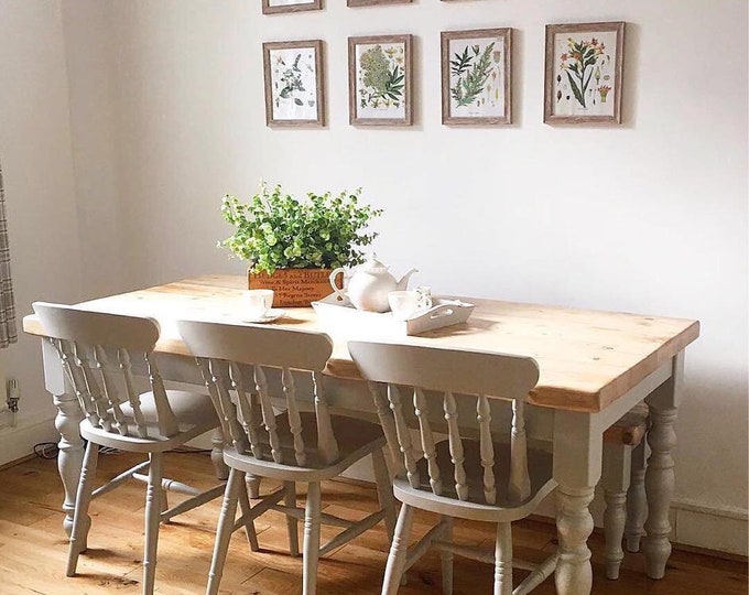 6ft Farmhouse Dining Table With Matching Bench and 3 Chairs. - Etsy UK