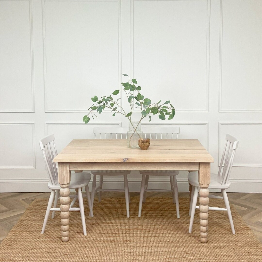 Solid Oak Bobbin Dining Table - Etsy UK