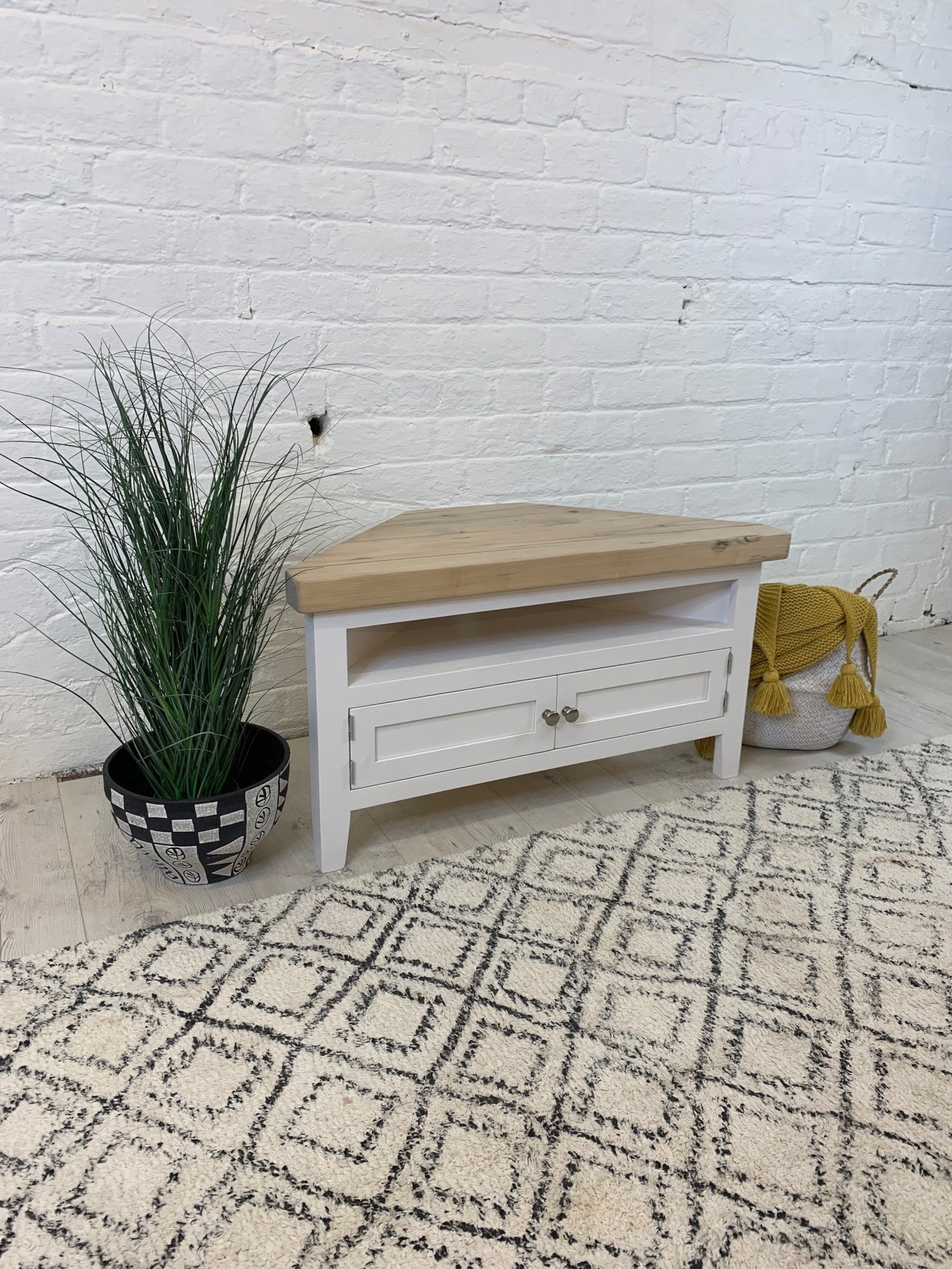 Corner Tv Unit With Media Shelf and Shaker Door. Handmade in Any Size ...