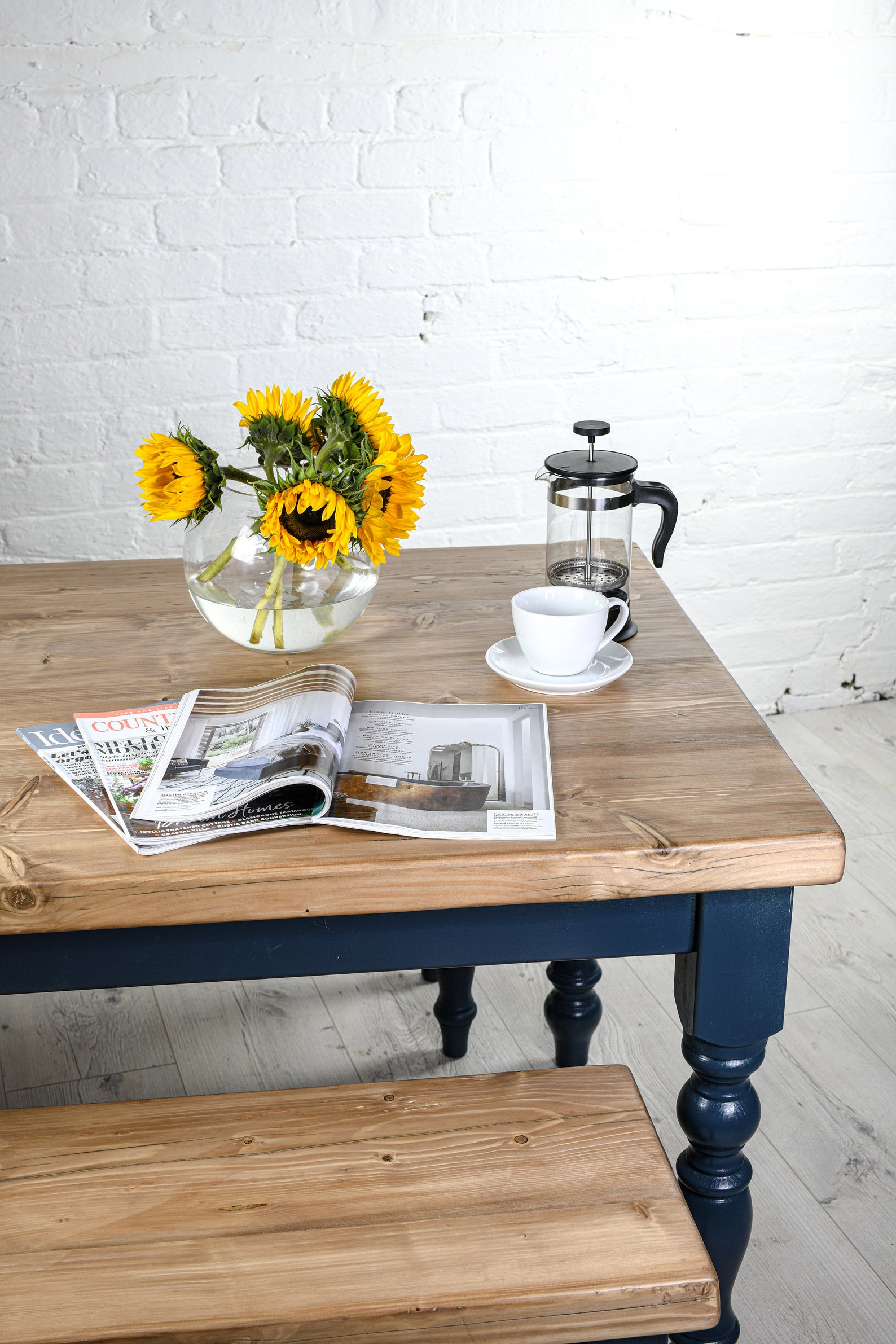 Farmhouse Dining Table and Bench Set Rustic Kitchen Table | Etsy