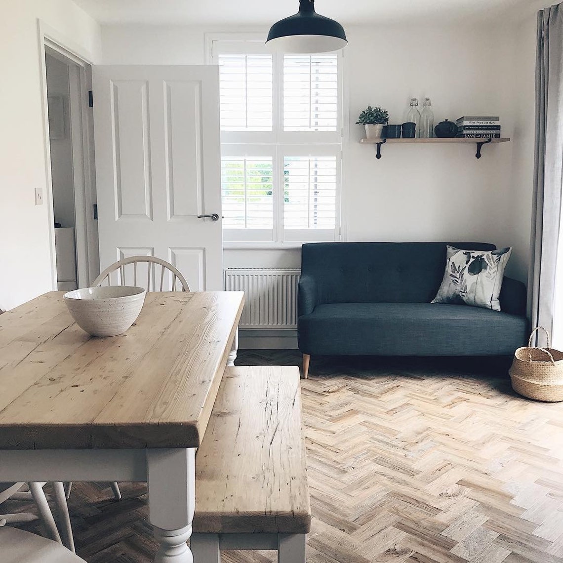 5ft Farmhouse Dining Table Set. Rustic Table With Bench and 4 Chairs ...