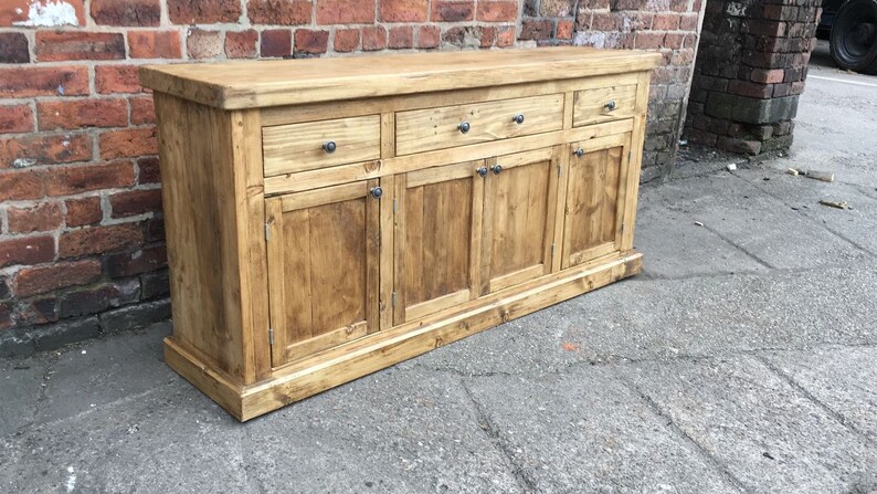 Handmade Large Rustic Sideboard Solid Reclaimed Wood With 3 | Etsy UK