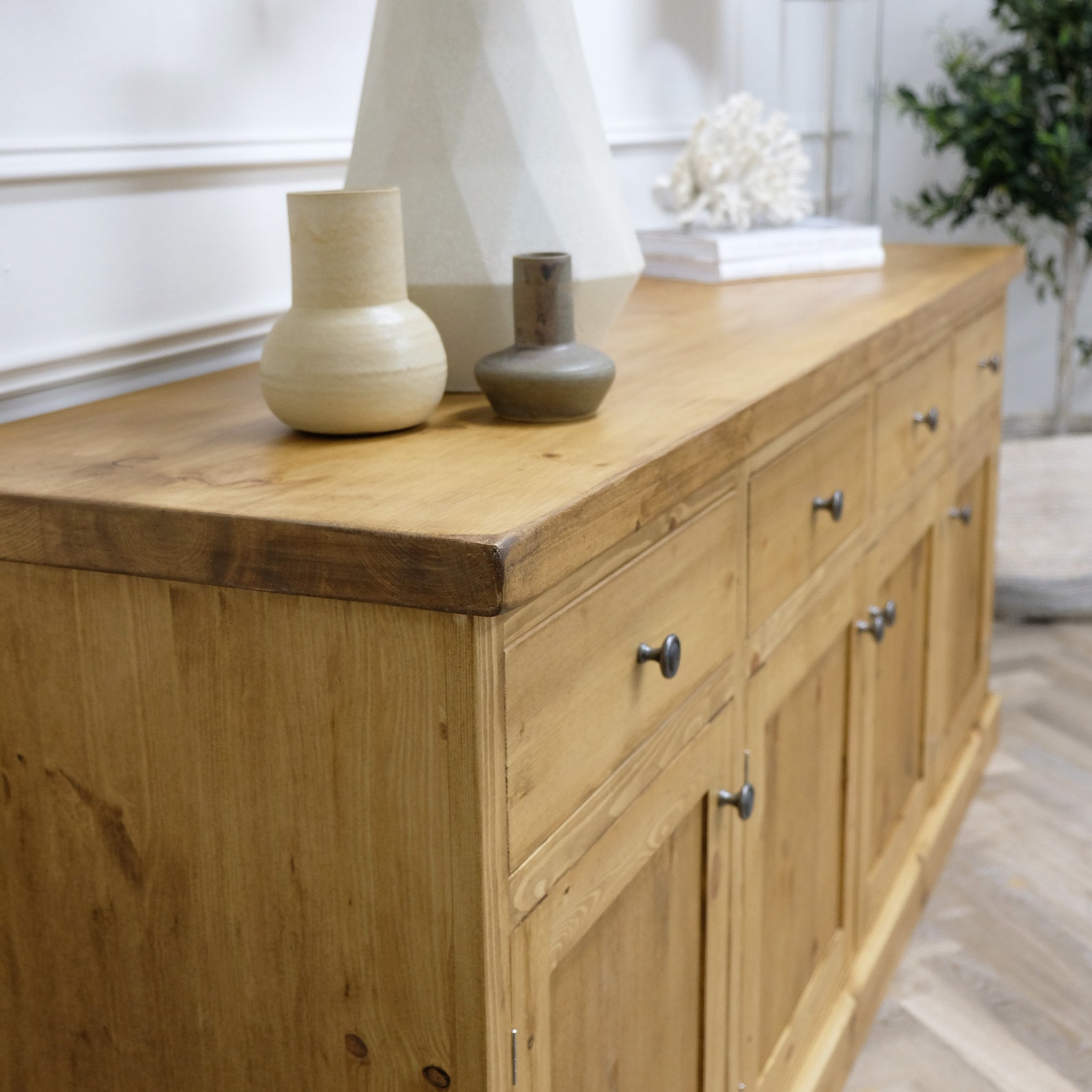 Handmade Large Rustic Sideboard, Solid Reclaimed Wood With 4 Drawers ...