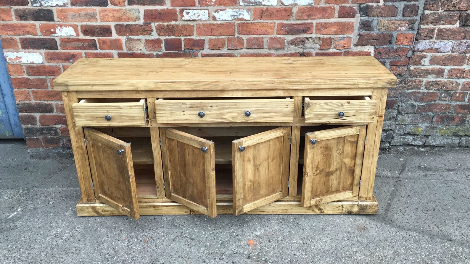 Handmade Large Rustic Sideboard Solid Reclaimed Wood With 3 - Etsy UK