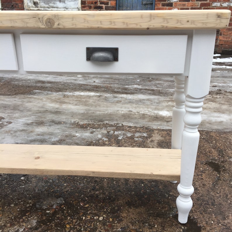 Farmhouse Style Console Table With Reclaimed Wood Top and - Etsy UK