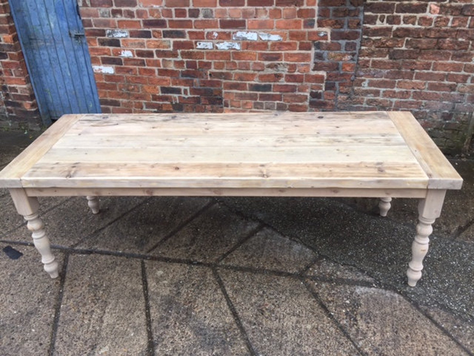 Large 8 Foot Country Kitchen Chic Dining Table With Thick - Etsy
