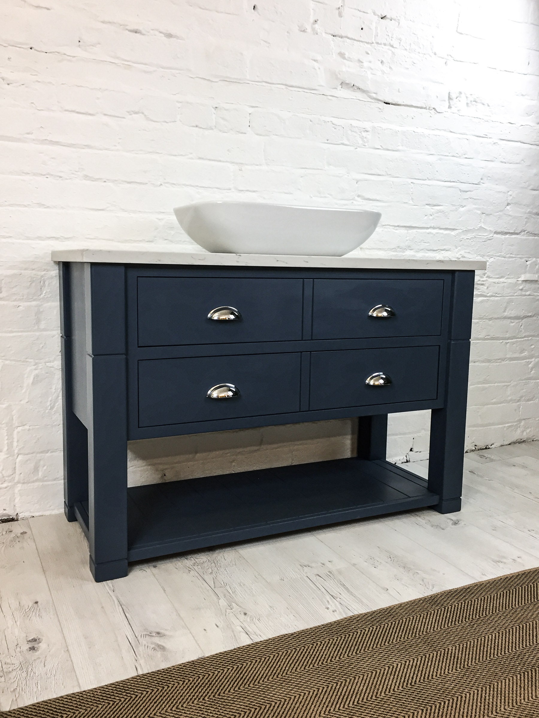 Bespoke bathroom Vanity unit made to any size. Drawer top with | Etsy