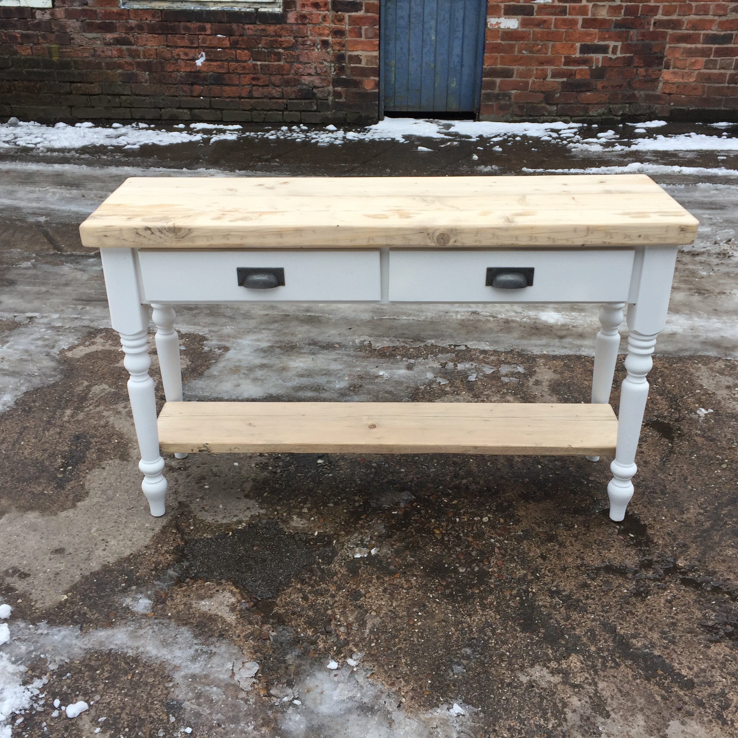 Farmhouse Style Console Table With Reclaimed Wood Top and | Etsy