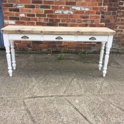 Farmhouse Style Console Table With Reclaimed Wood Top and - Etsy UK