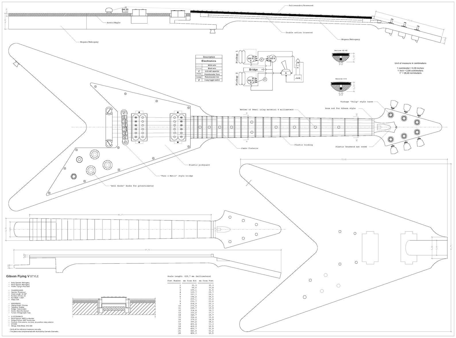 Gibson Flying V Electric Guitar PLANS to Make This Guitar - Etsy