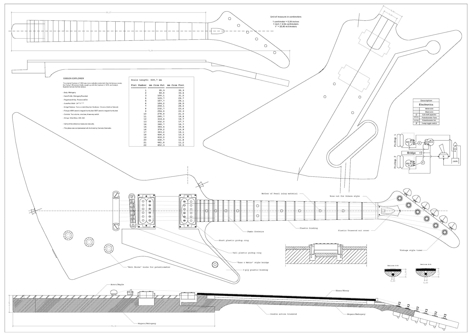 Gibson Explorer Electric Guitar PLANS to Make This Guitar - Etsy