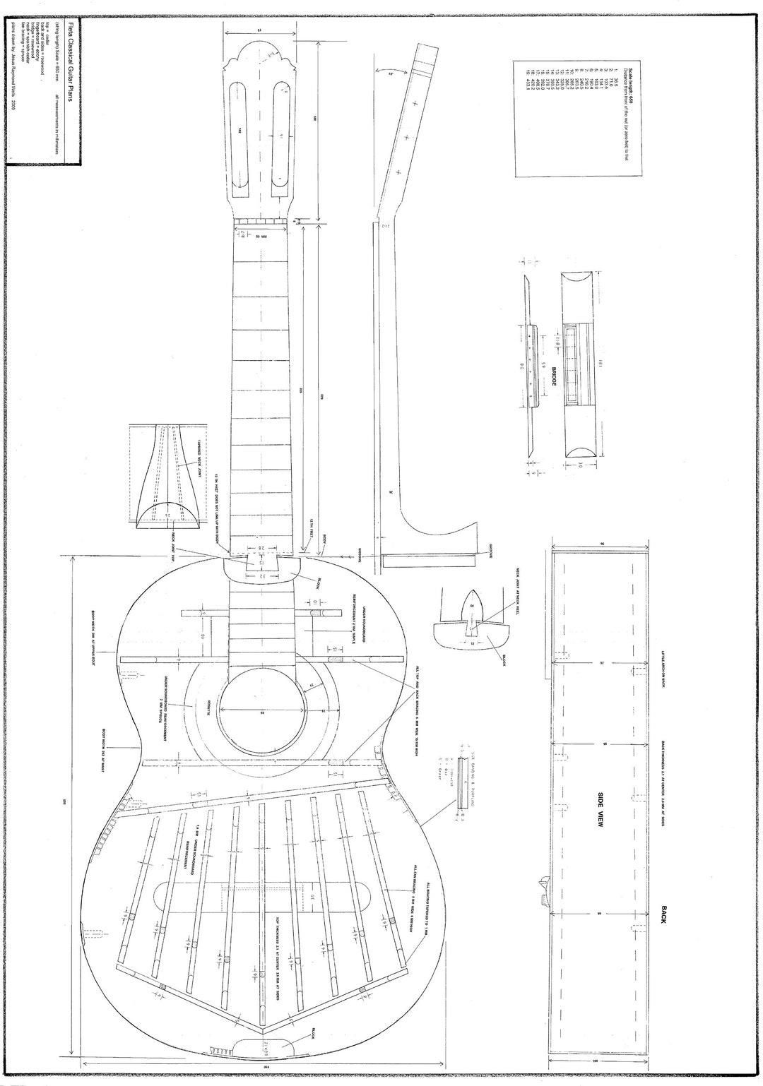 Fleta Classical Guitar PLANS to Make This Guitar - Etsy