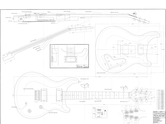 PRS electric guitar PLANS to make this guitar Visual Arts Kits & How To ...