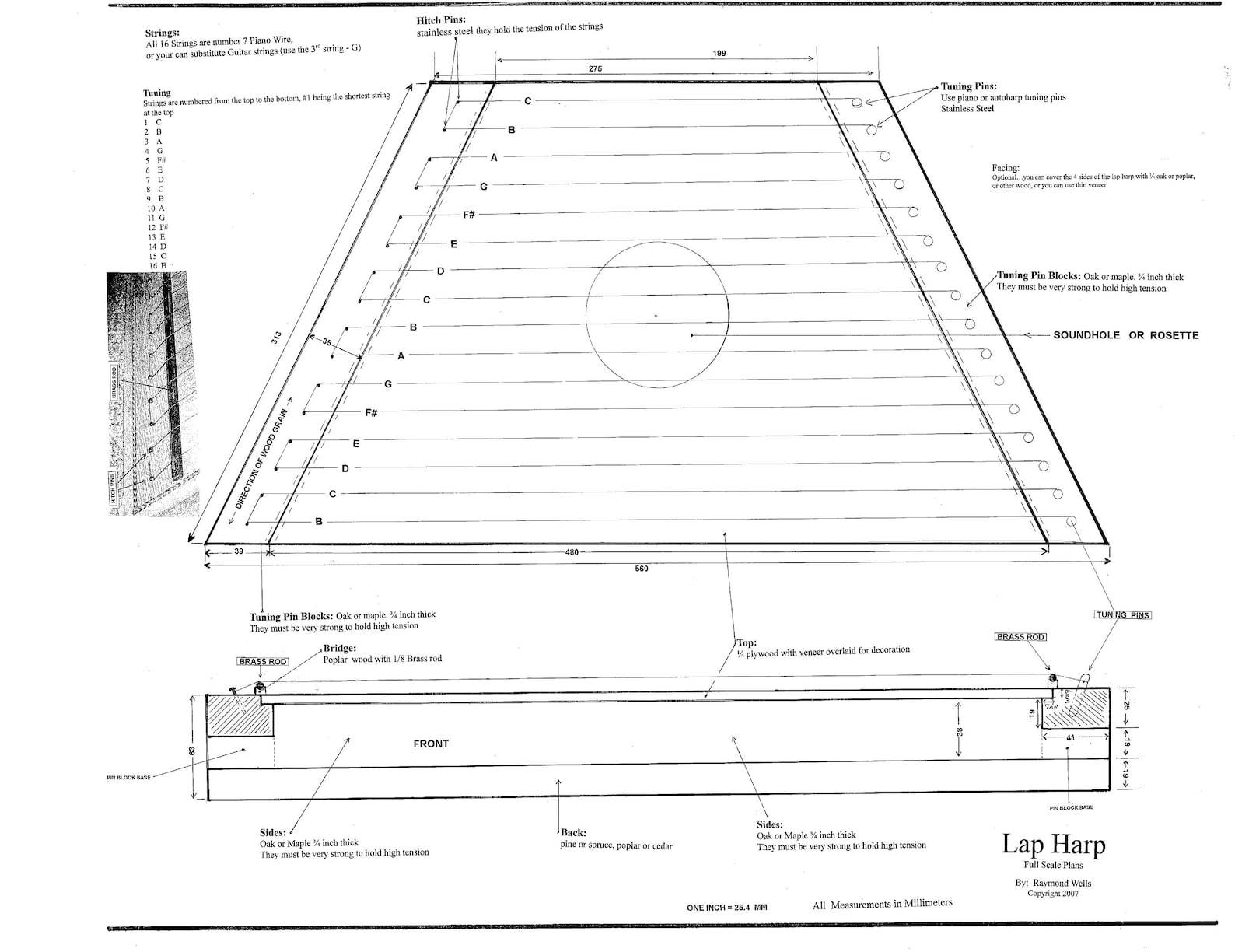 Lap Harp PLANS to Make This Harp - Etsy