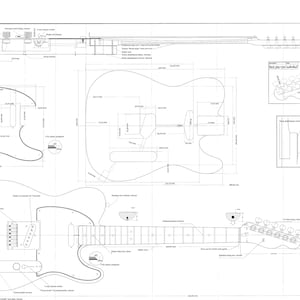 Fender Telecaster Full Scale PLANS to Make This Electric Guitar Digital Download in PDF Format ...