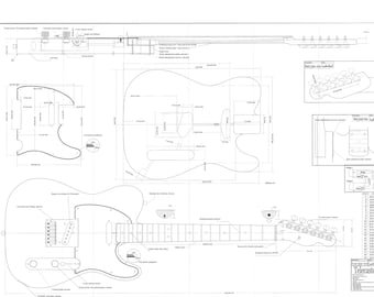 Fender Telecaster Thinline 69 - Full Scale PLANS to Make This Electric ...