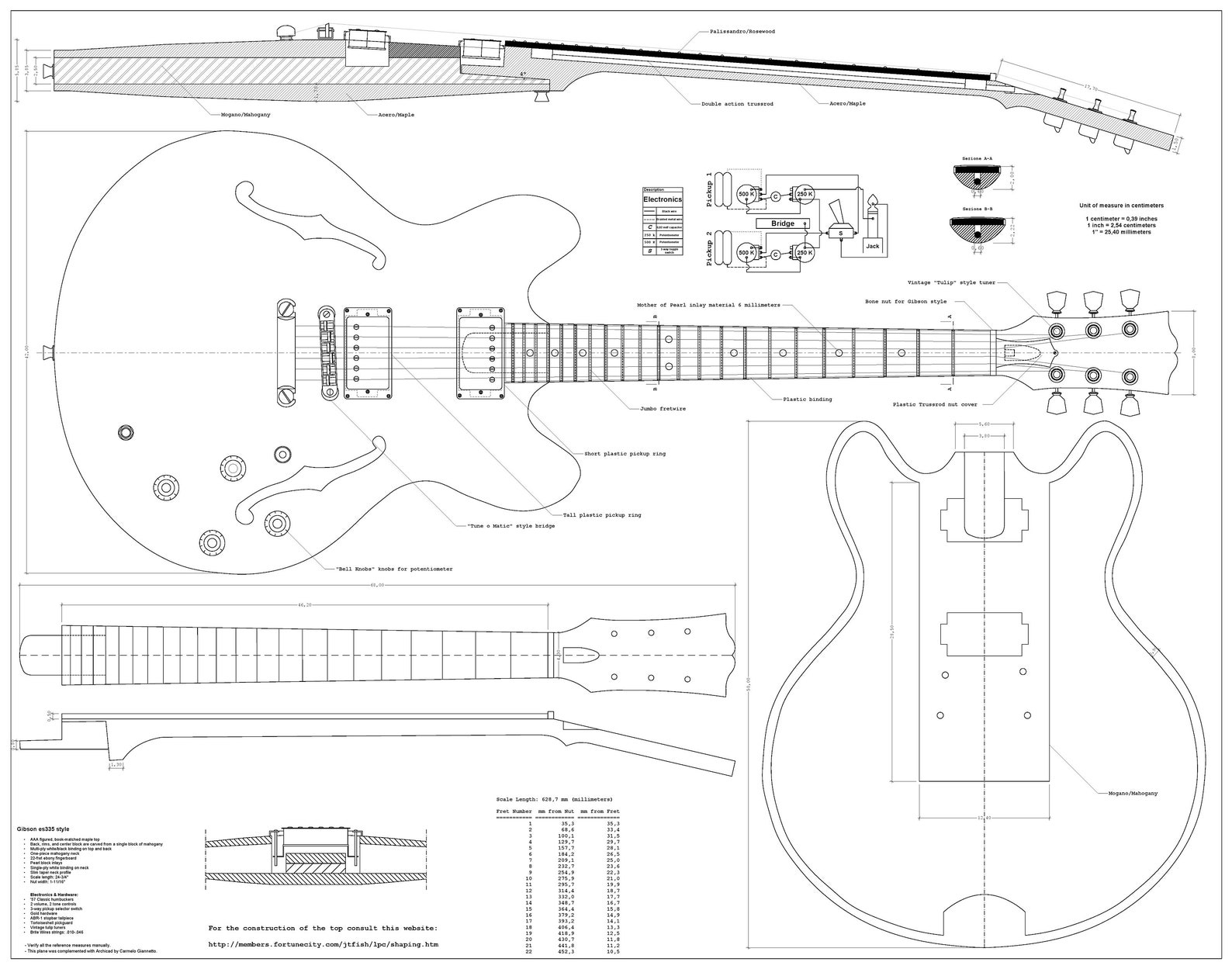 Gibson ES-335 Guitar Archtop Electric PLANS to Make This Guitar - Etsy