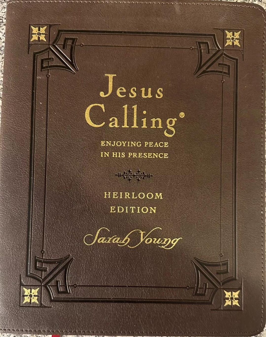 Jesus Calling Large Print Leather, Heirloom Edition Sarah Young - Brand ...