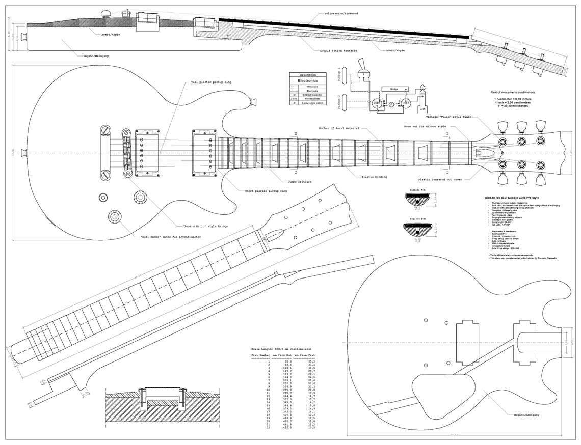 Gibson Les Paul Double Cuts Guitar PLANS to Make This Guitar Digital ...
