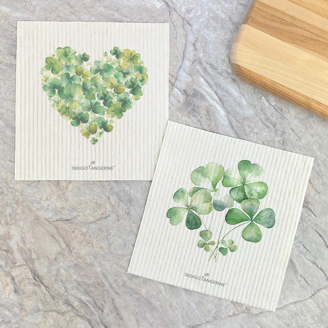 Shamrock Bunch - St. Patrick's Day 2pk Swedish Dish Cloth, Reusable ...
