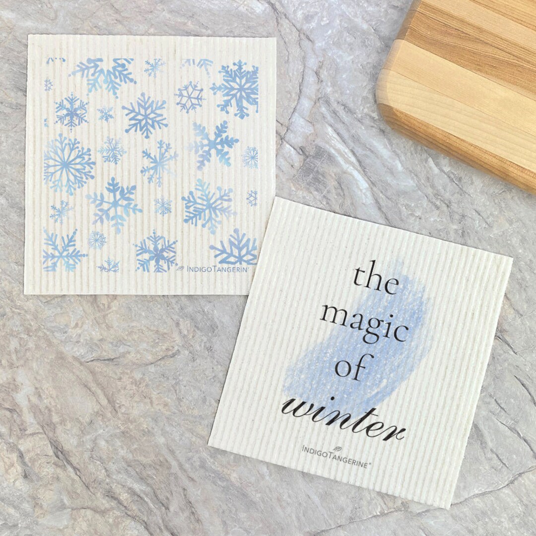 Snowflake Pattern, Magic Winter 2pk Swedish Dish Cloth, Winter Dish ...