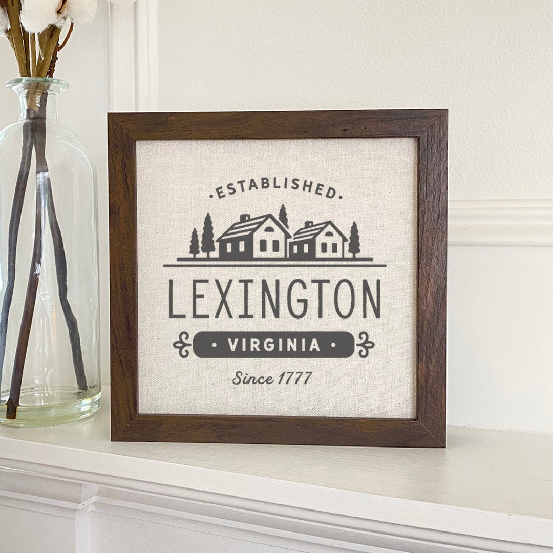 Simple Houses W/ City, State - Framed Sign, Custom Wall Sign, Hometown ...