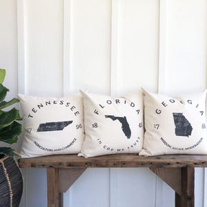 Custom State Pillows in Any State, State Pride Home Gift , New ...