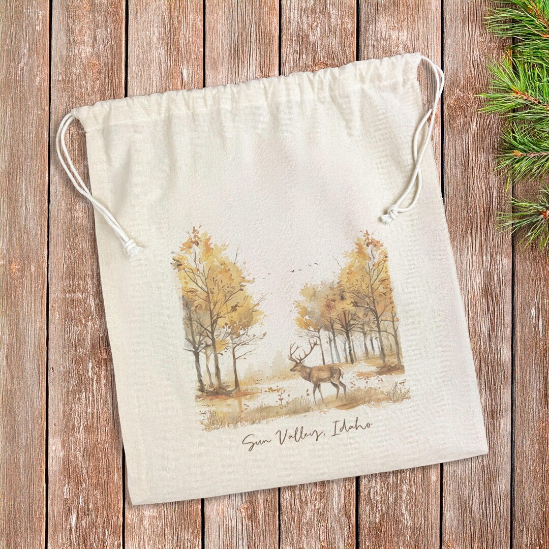 Early Fall Buck - Custom Cotton Cinch Bag - Etsy