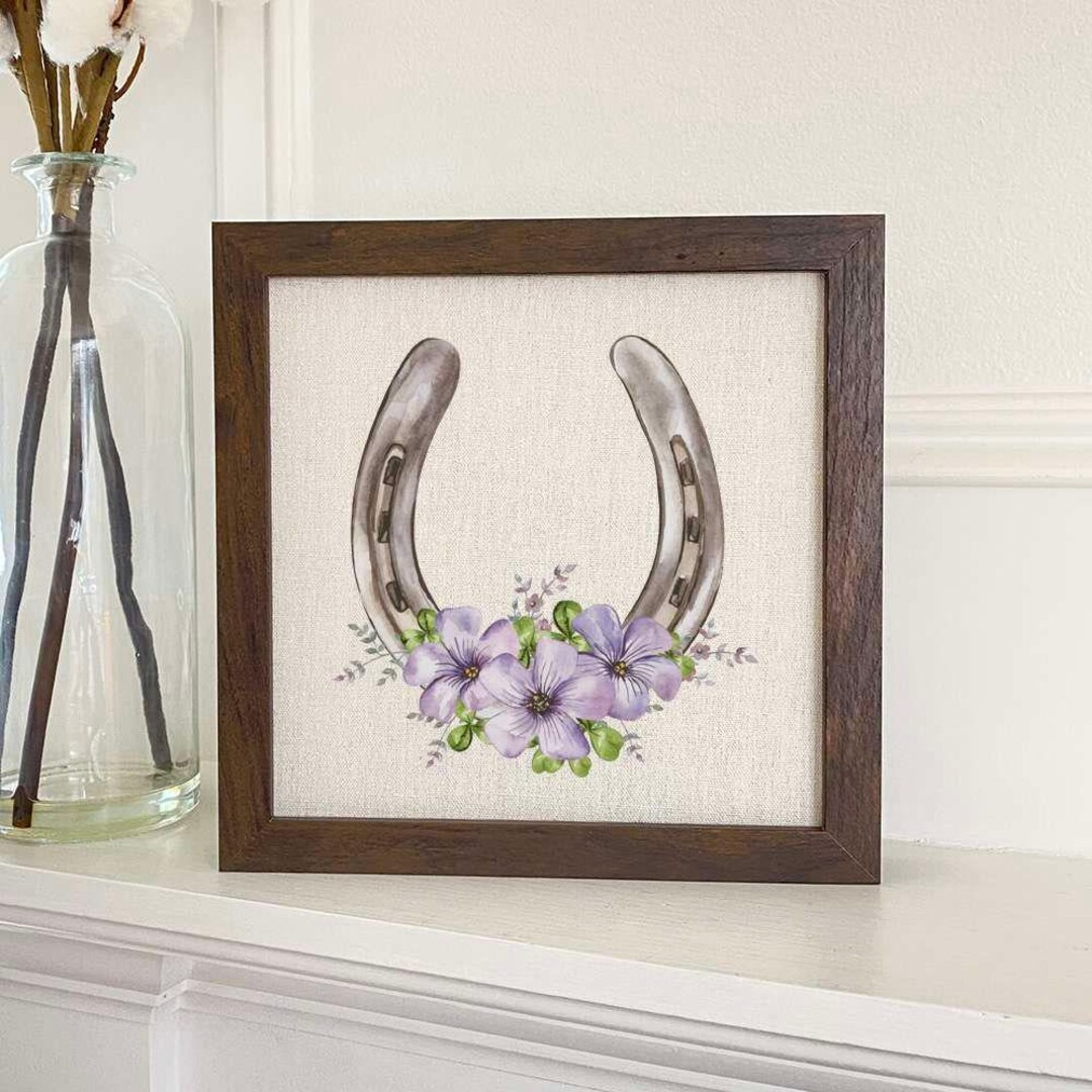 Floral Horseshoe - Framed Sign, Floral Decor, Spring Decor, Spring ...