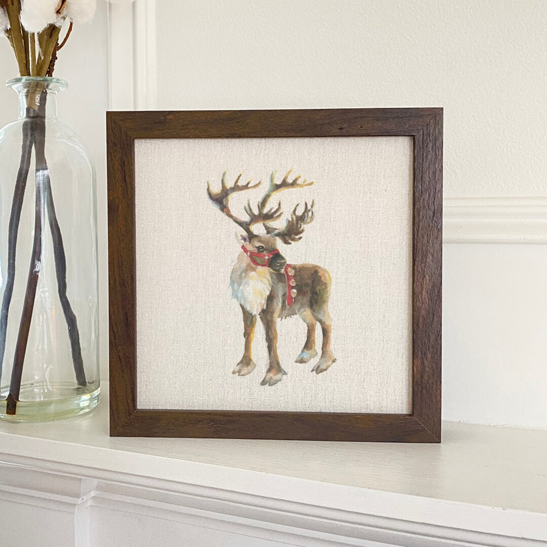 Santa's Reindeer - Framed Sign, Home Decor, Holiday Decor, Winter Decor ...