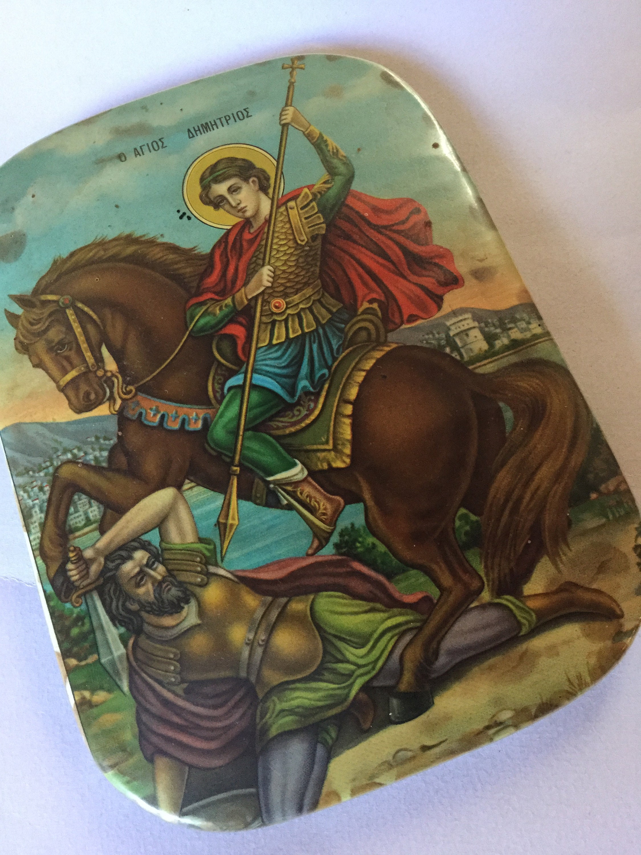 Antique Paint Saint Dimitrios Icon | Etsy