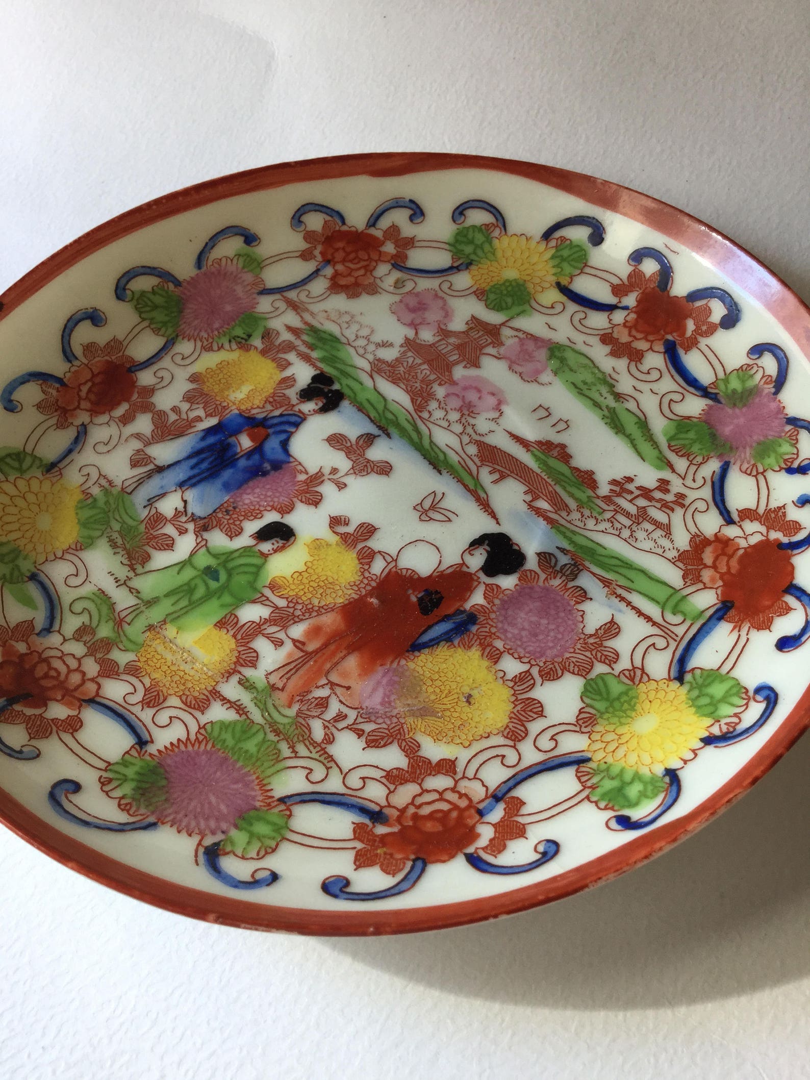 Victorian Antique China Wedding Red Green Gold Painted - Etsy