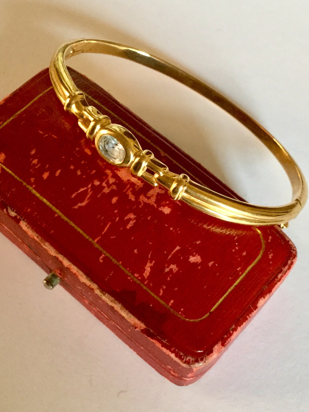 Vintage Gold Plated 80s Bangle Bracelet - Etsy