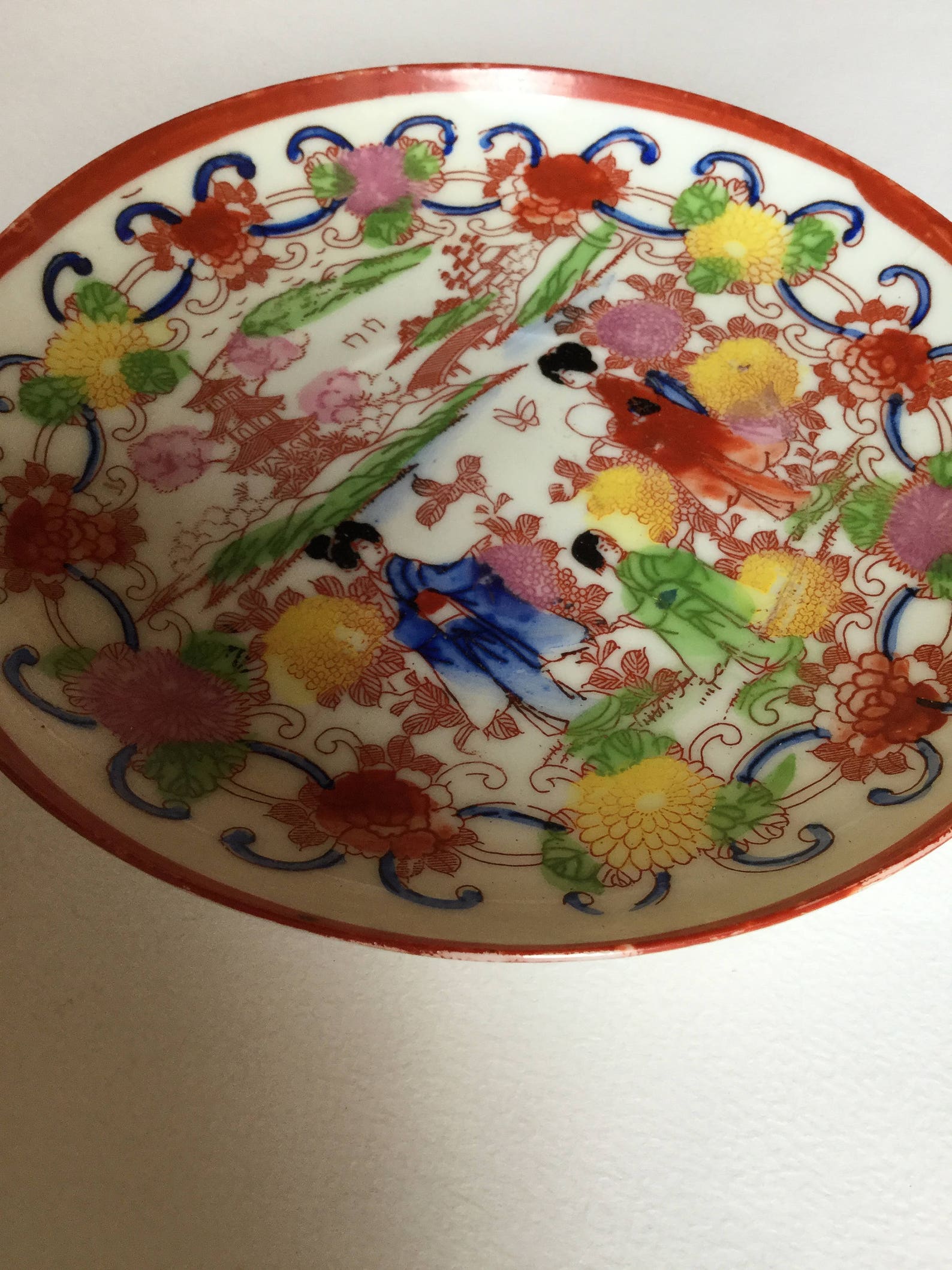 Victorian Antique China Wedding Red Green Gold Painted - Etsy