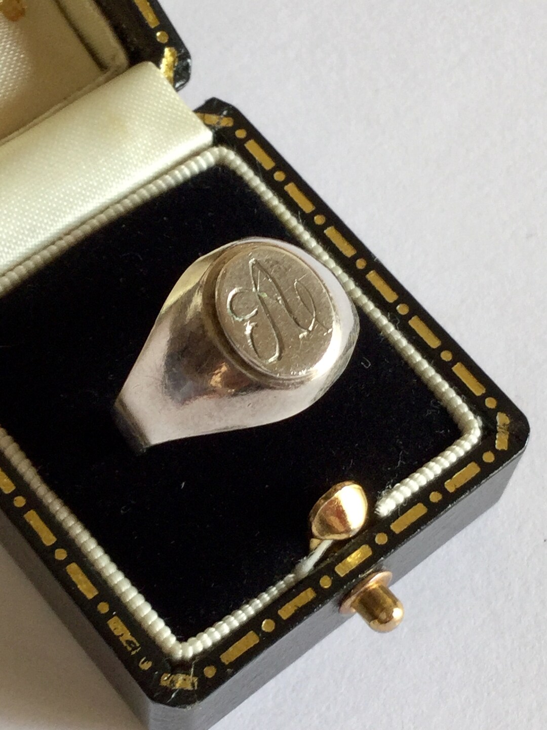 Antiques 1920s Monogrammed Silver Ring - Etsy